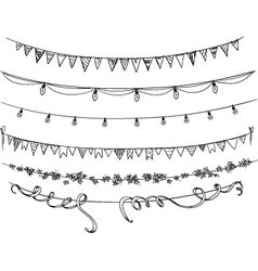 Set flags and decorations Royalty Free Vector Image