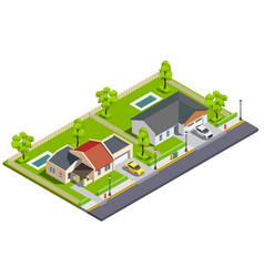 Suburban house residential building with garage Vector Image