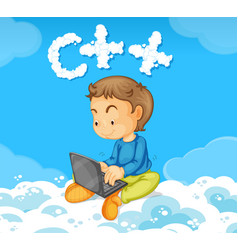 C programming language with script sample Vector Image