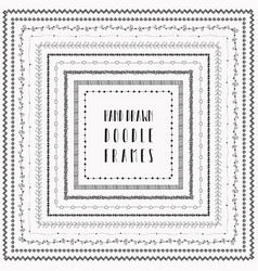 Black Hand Drawn Doodle Borders and Frames Vector Image