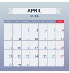 April 10 flat daily calendar icon date Royalty Free Vector