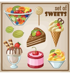 Set of sweets Royalty Free Vector Image - VectorStock
