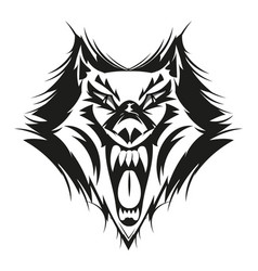 Fierce wolf face Royalty Free Vector Image - VectorStock