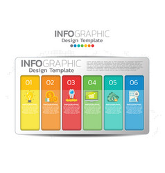 Infographic template design with 6 color options Vector Image