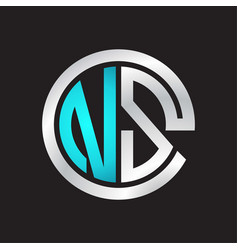 Ns logo monogram with wings arrow around design Vector Image