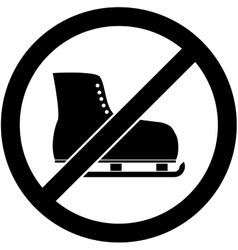 No ice skate ice-skate prohibited symbol Vector Image