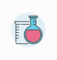 Beaker filled with chemical substance Royalty Free Vector