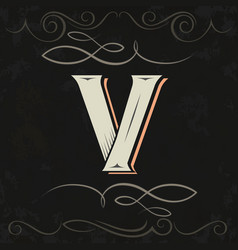 Retro style western letter design letter d Vector Image