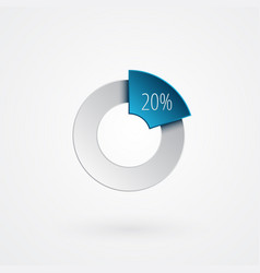 20 percent pie chart on transparent background Vector Image