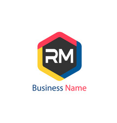 Initial letter rm logo template design Royalty Free Vector