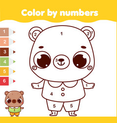 Color by numbers mathematics game coloring page Vector Image