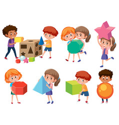 Children with math tools Royalty Free Vector Image