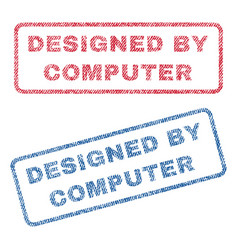 Designed by computer textile stamps Royalty Free Vector