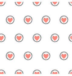 Heart symbol seamless pattern hand drawn sketch Vector Image