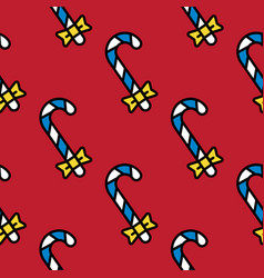 Seamless background with red and white candies Vector Image