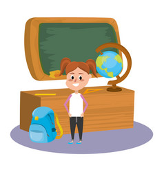 School world map cartoon Royalty Free Vector Image