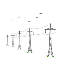 High voltage power lines Royalty Free Vector Image