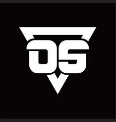 Ds logo monogram with hexagon line rounded design Vector Image