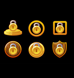 Golden lock icon background Royalty Free Vector Image