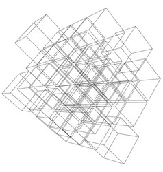 3d rectangle in perspective with multi colored Vector Image