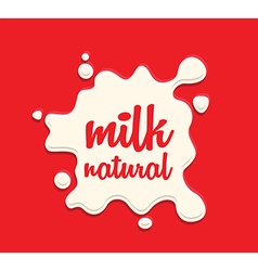 Modern poster fresh milk with splashes on a light Vector Image