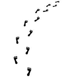 Footsteps turn right Royalty Free Vector Image