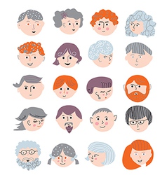 People faces funny set Royalty Free Vector Image