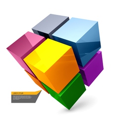 3d blocks structure background Royalty Free Vector Image