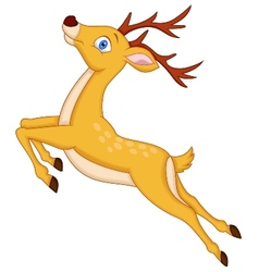 Cute deer cartoon jumping Royalty Free Vector Image