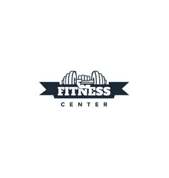 Simple fitness logo design template Royalty Free Vector