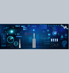 Space launch rockets instrument panel Royalty Free Vector