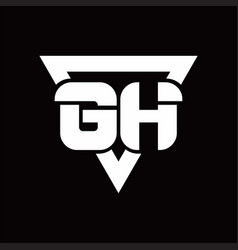 Gh logo monogram with hexagon shape and outline Vector Image