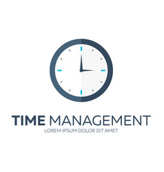 Time management time logo flat Royalty Free Vector Image