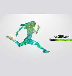 Silhouette of a running female Royalty Free Vector Image