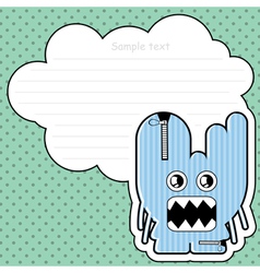Cartoon monster with message cloud Royalty Free Vector Image