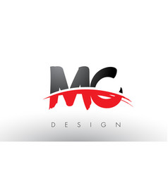 Mc m c brush logo letters with red and black Vector Image
