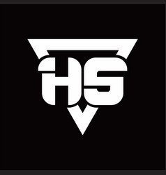 Hs logo monogram isolated with frame shield shape Vector Image
