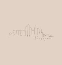 Pen line silhouette barcelona Royalty Free Vector Image