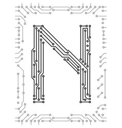 Alphabet of printed circuit boards Royalty Free Vector Image