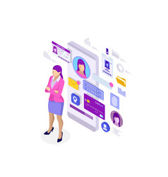 Isometric personal data information app identity Vector Image