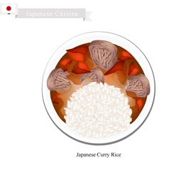 Japanese Curry Rice with Meat and Vegetables Vector Image