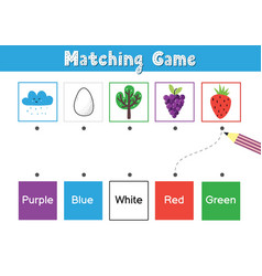 Match elements color educational game for Vector Image