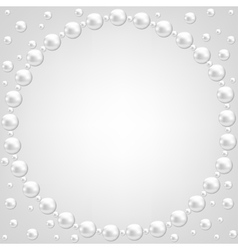 Pearl frame on gray background Royalty Free Vector Image