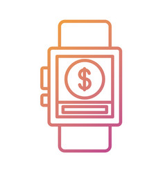 Smartwatch with coin dollar payment online line Vector Image