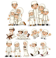 Group muslim kids at playground Royalty Free Vector Image