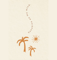 Palm beach hand written lettering with palms Vector Image
