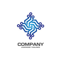 Digital electronics logo design Royalty Free Vector Image