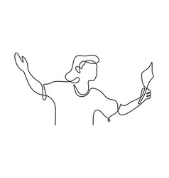 Knowledge one line drawing Royalty Free Vector Image