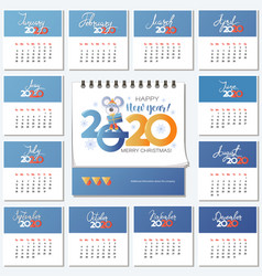Desktop calendar for 2020 template Royalty Free Vector Image