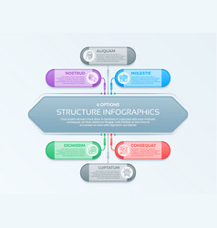 Flowchart infographic template with 6 steps Vector Image
